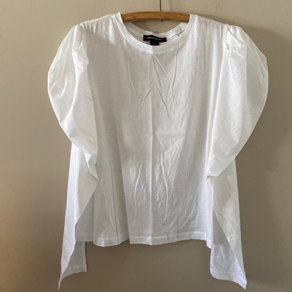 Something Navy | Tops | Something Navy White Puff Sleeve Top | Poshmark